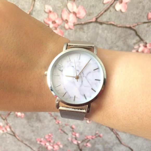 Accessories | New Silver Marble Face Watch | Poshmark